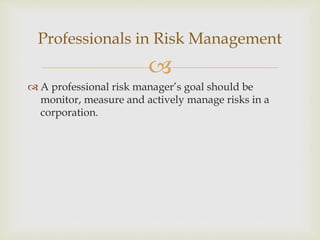 Understanding Risk in Corporation | PPT
