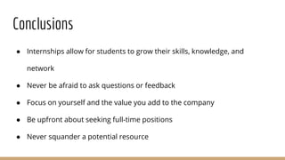 Lynda turning an internship into a job | PPT