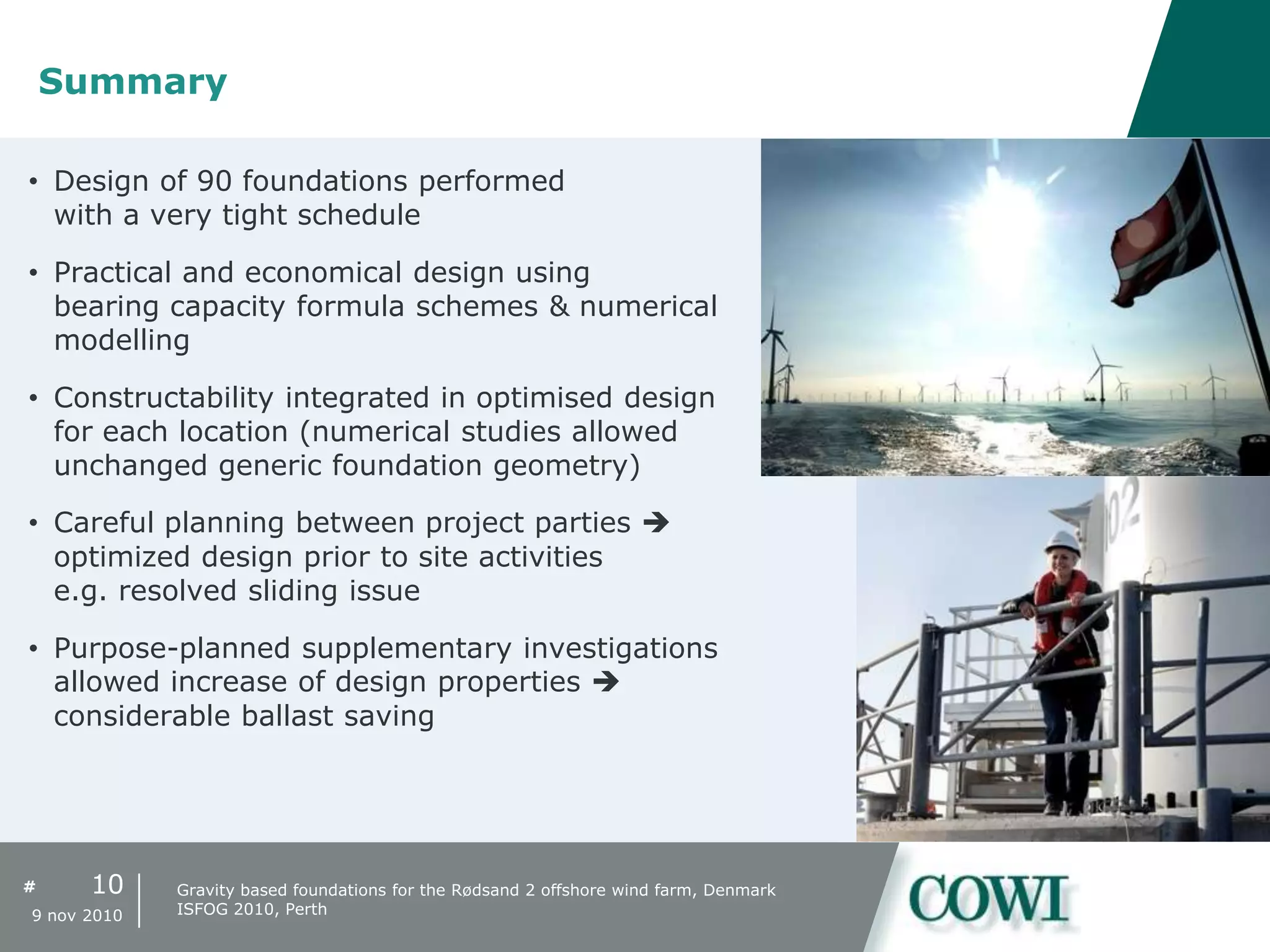 Gravity based foundations for the Rødsand 2 offshore wind farm, Denmark ...