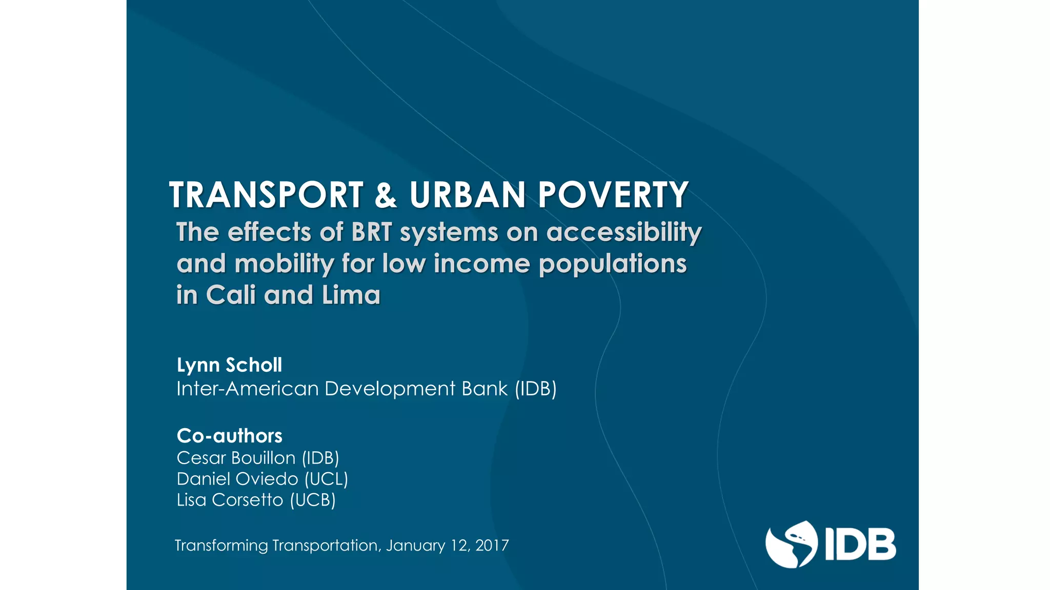 Transport & Urban Poverty | PDF