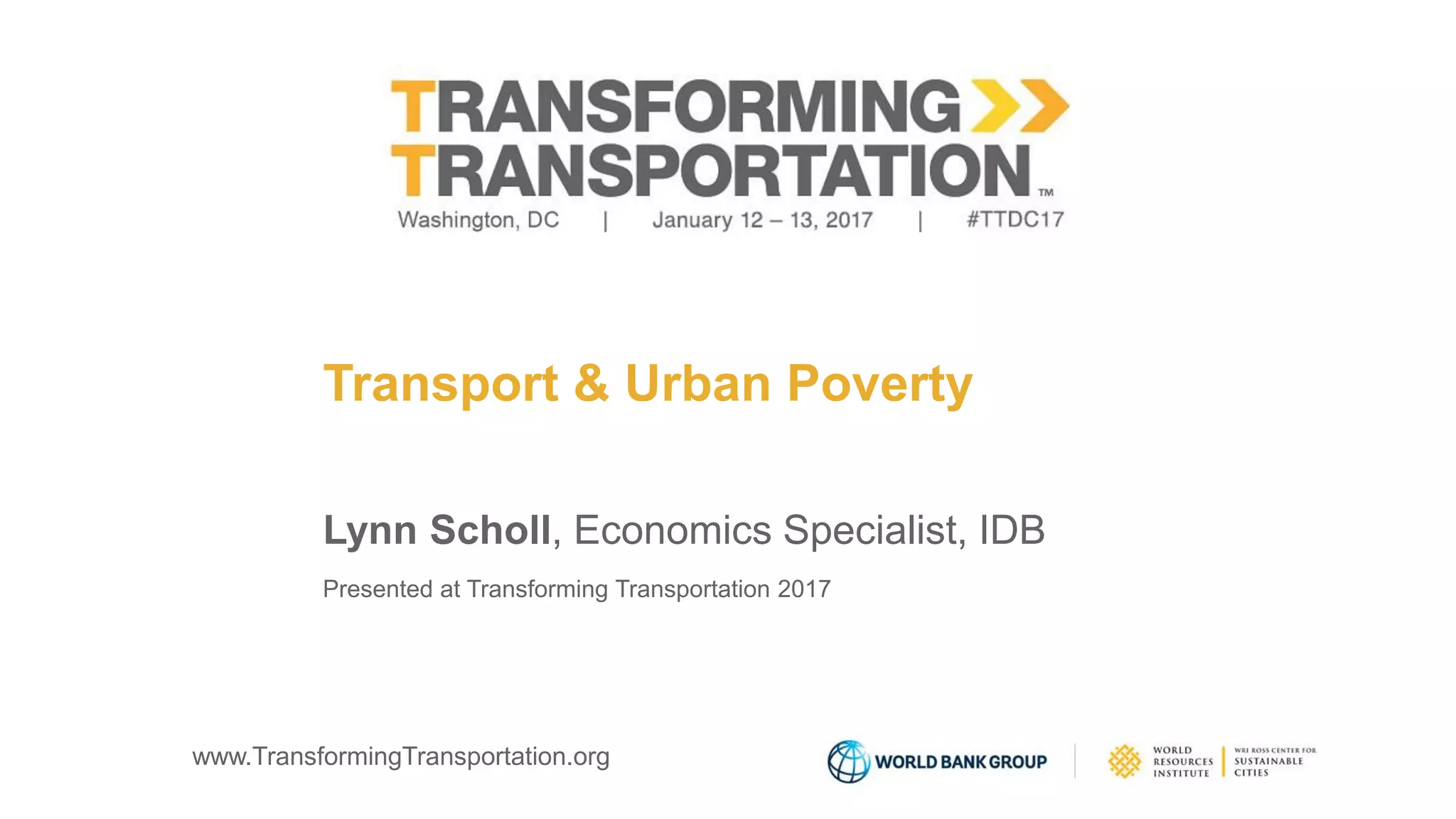 Transport & Urban Poverty | PDF