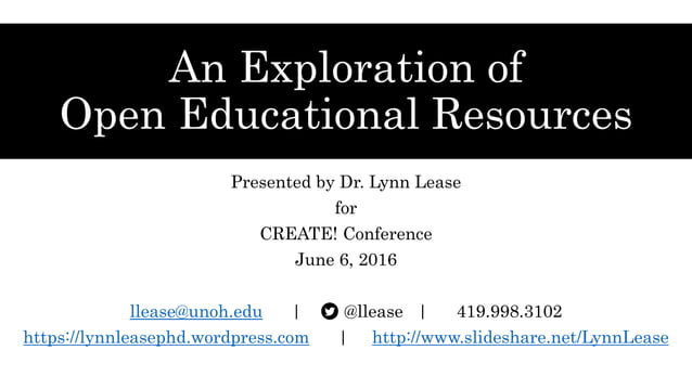 An Exploration of Open Educational Resources | PPT