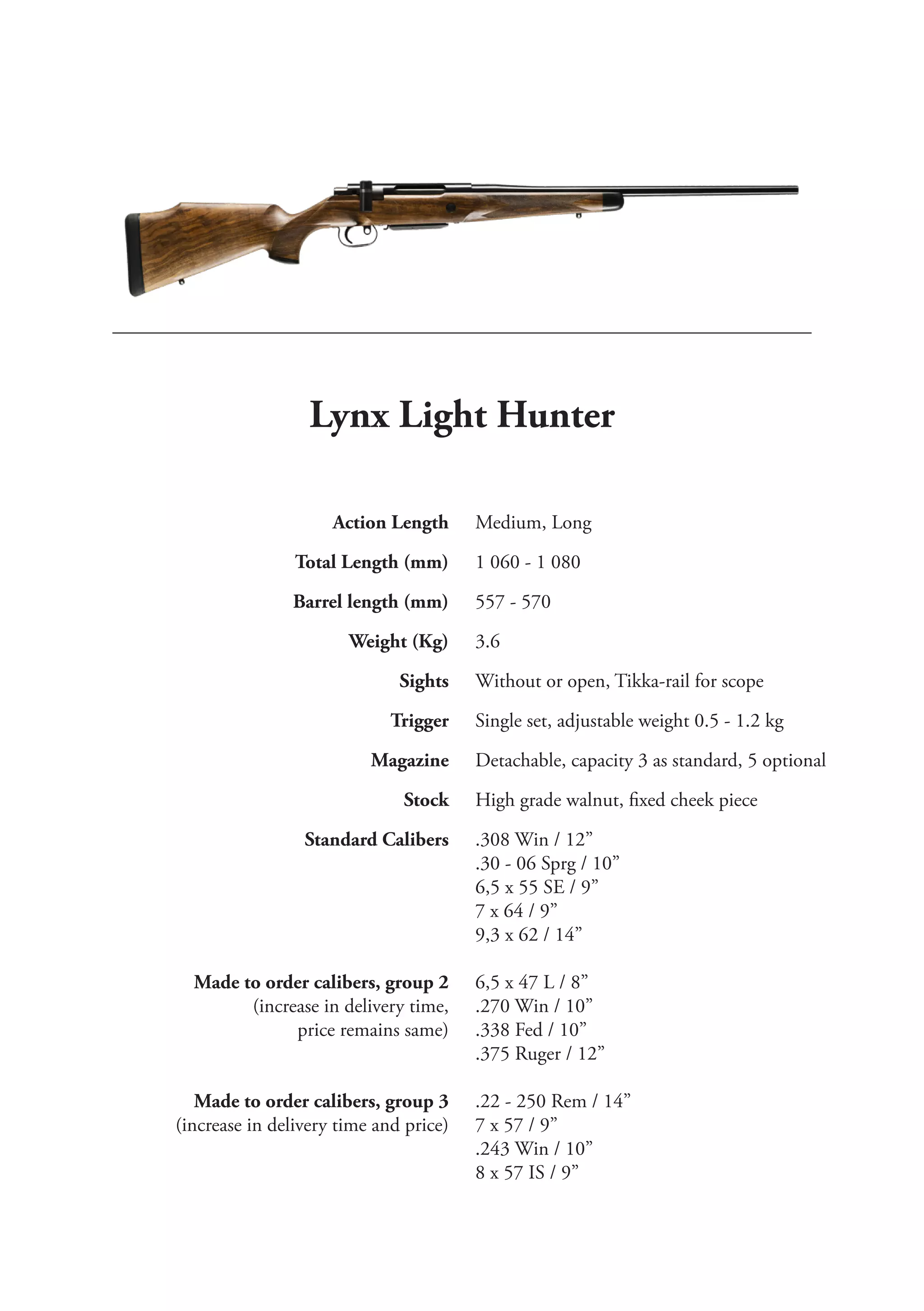 Lynx rifles-2016-brochure | PDF