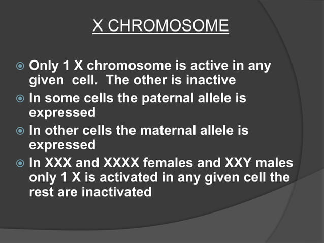 Lyon hypothesis-X-inactivation-mosaic formation | PPTX | Reproductive ...