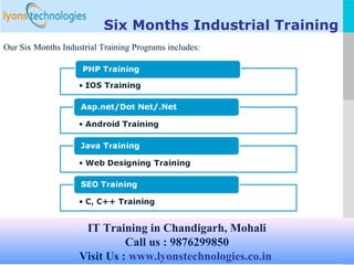 6/Six Months and 6/Six Weeks Industrial Training in Chandigarh, Mohali ...
