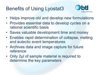 Lyostat3 An introduction to Freeze Drying Microscopes | PDF