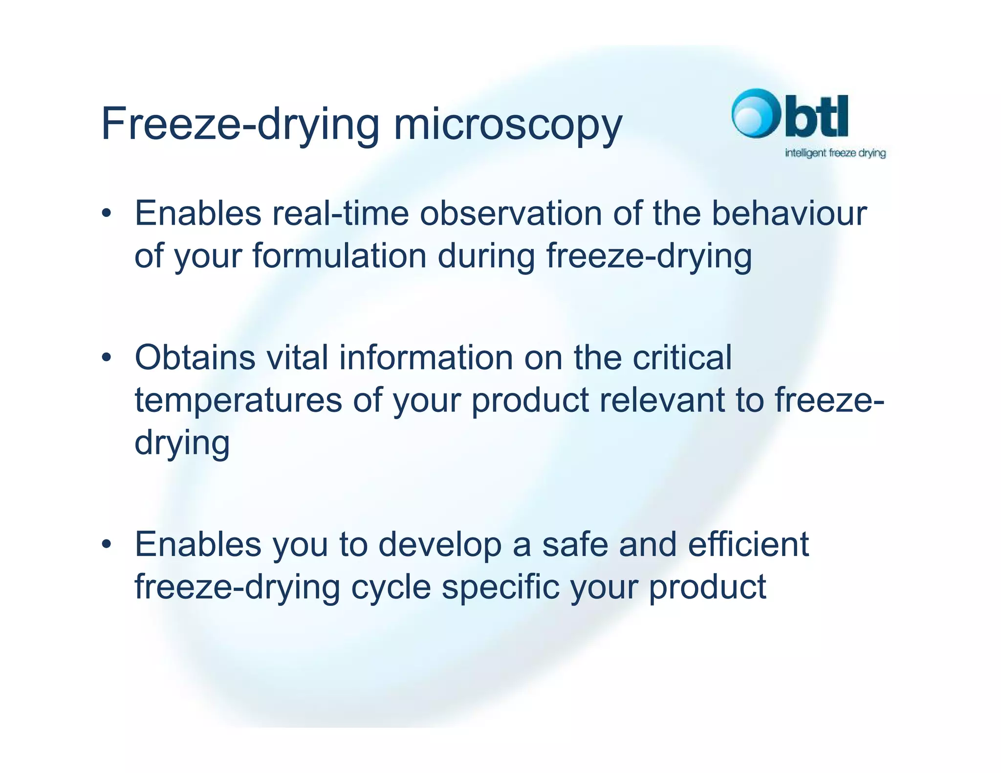 Lyostat3 Freeze Drying Microscopy | PPT