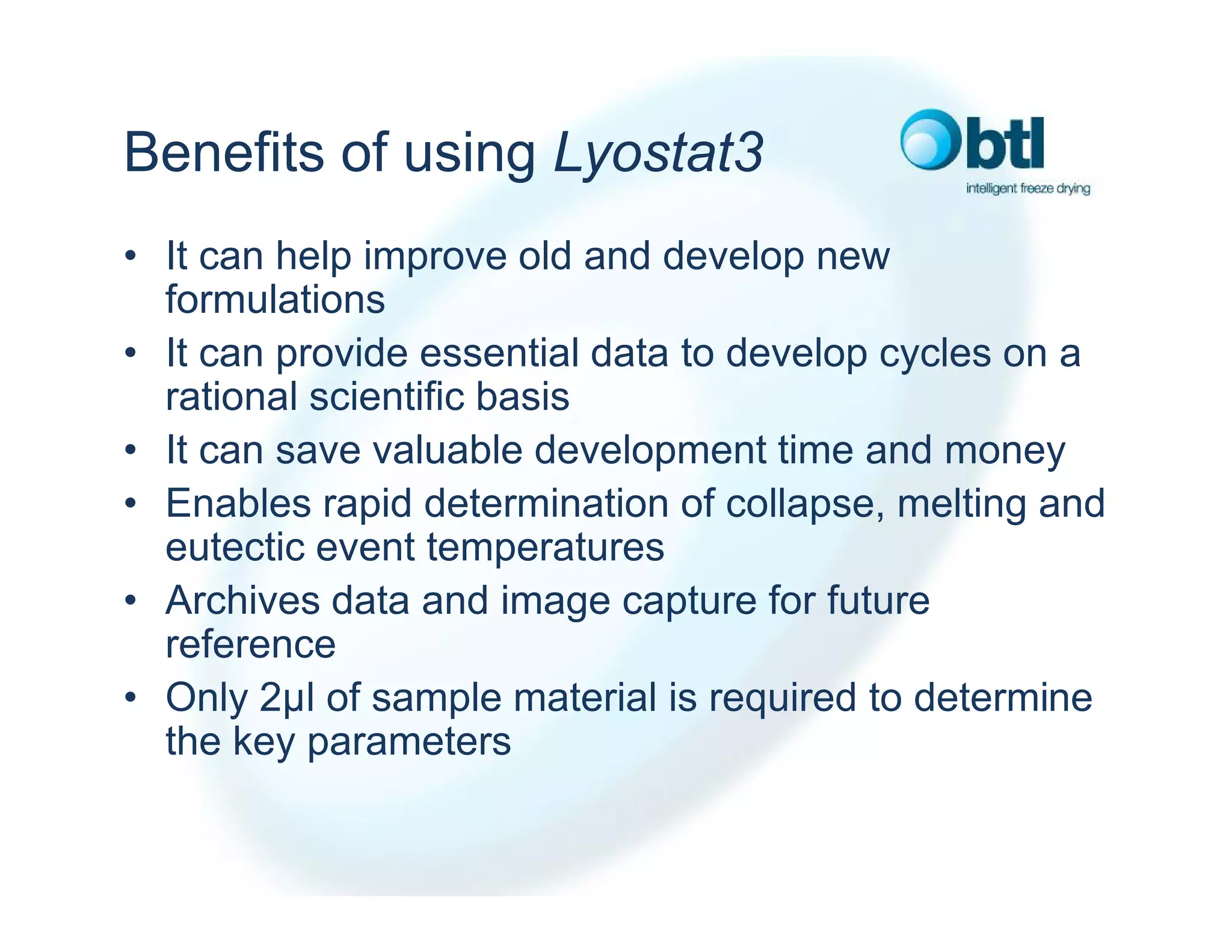 Lyostat3 Freeze Drying Microscopy | PDF
