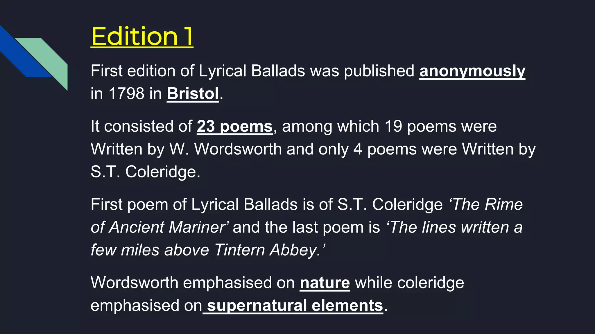 Lyrical ballad | PPTX