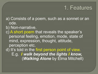 Lyrical poems and ballads | PPTX