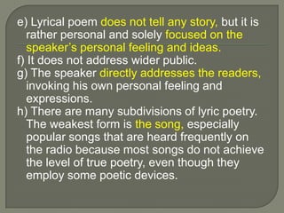 Lyrical poems and ballads | PPTX