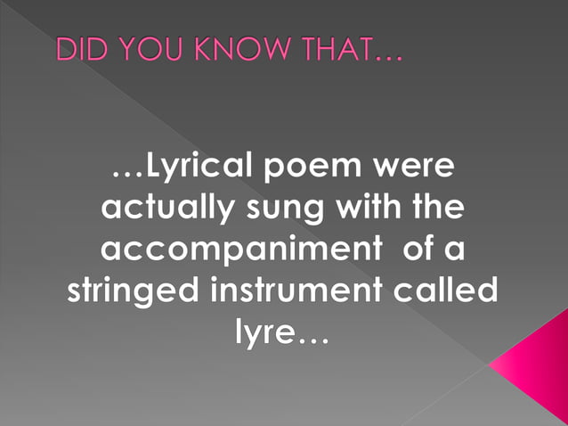 Lyrical poetry.literature 2 | PPT