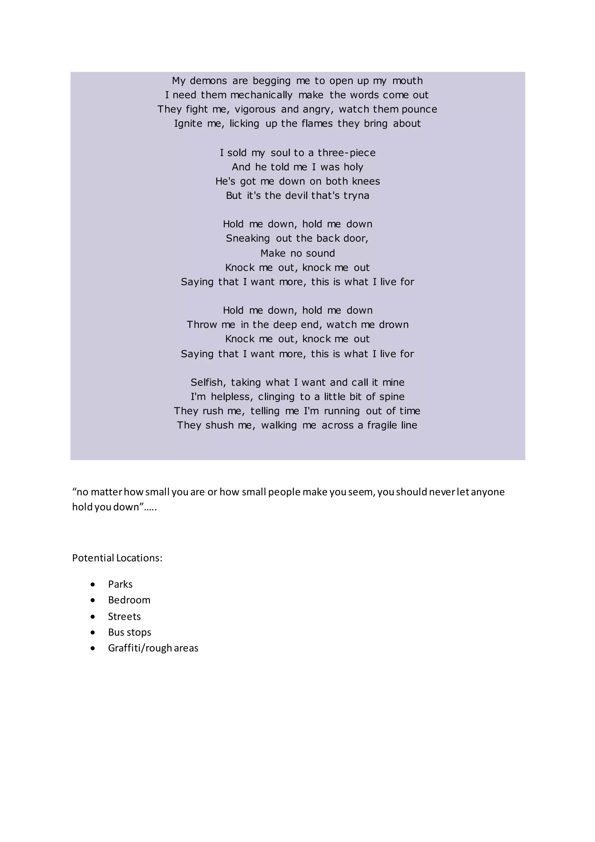 Song Lyric Analysis | PDF