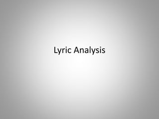 Lyric analysis | PPT