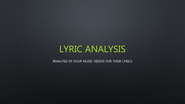 Lyric analysis | PPT