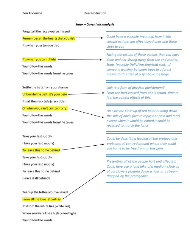 Lyric analysis | DOCX | Documentary | Genres