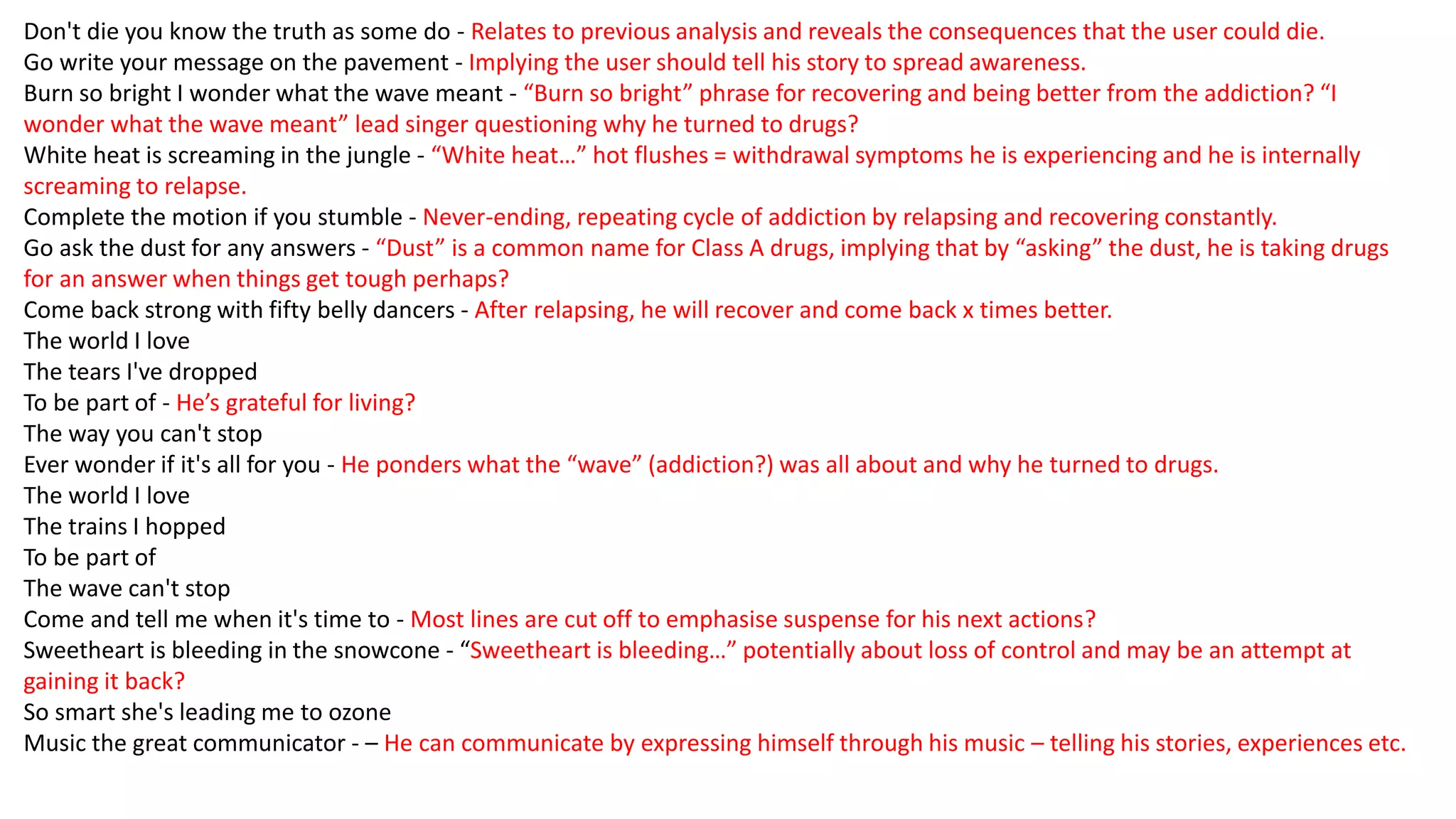 Lyric analysis | PPTX