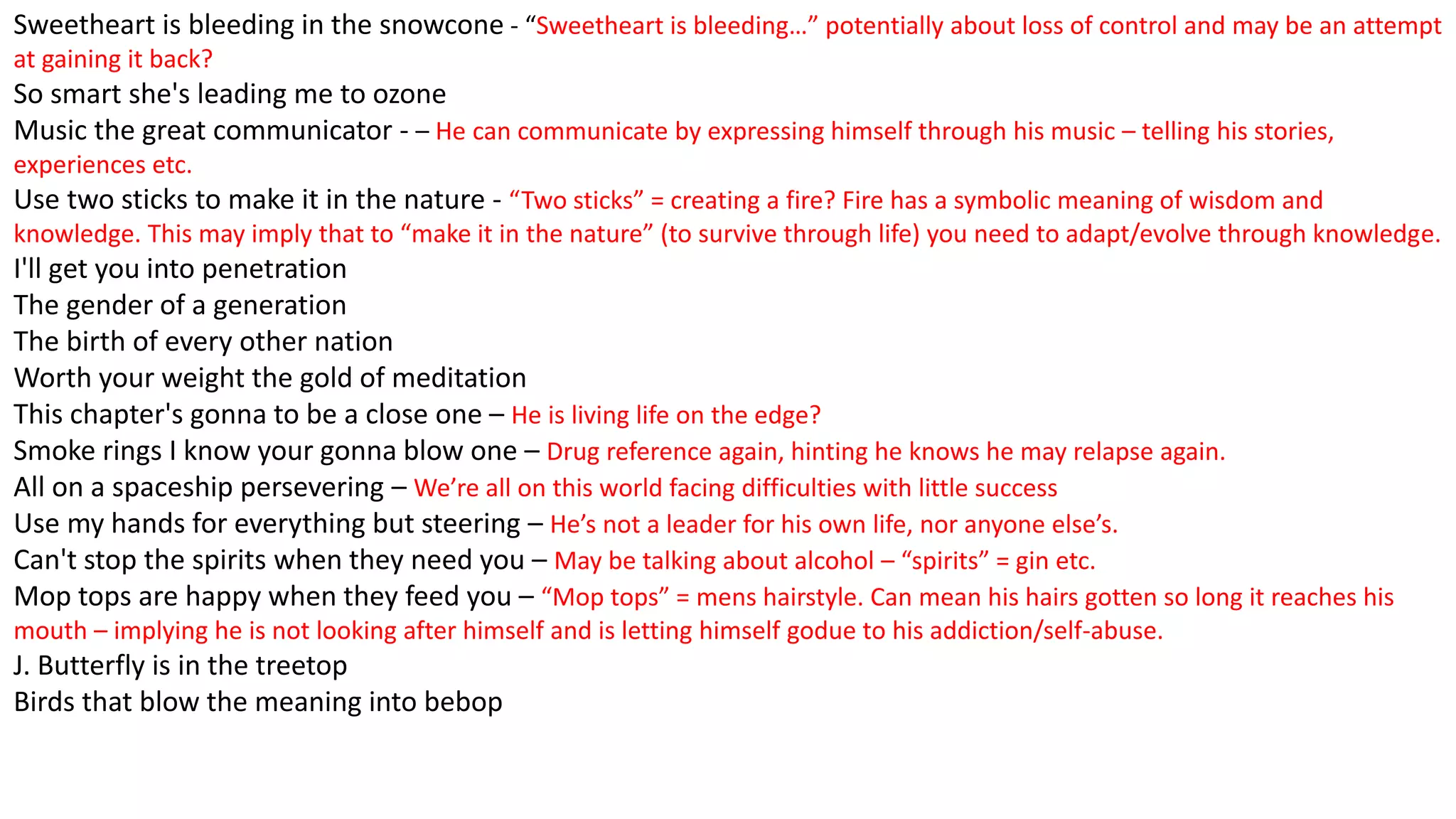 Lyric analysis | PPTX