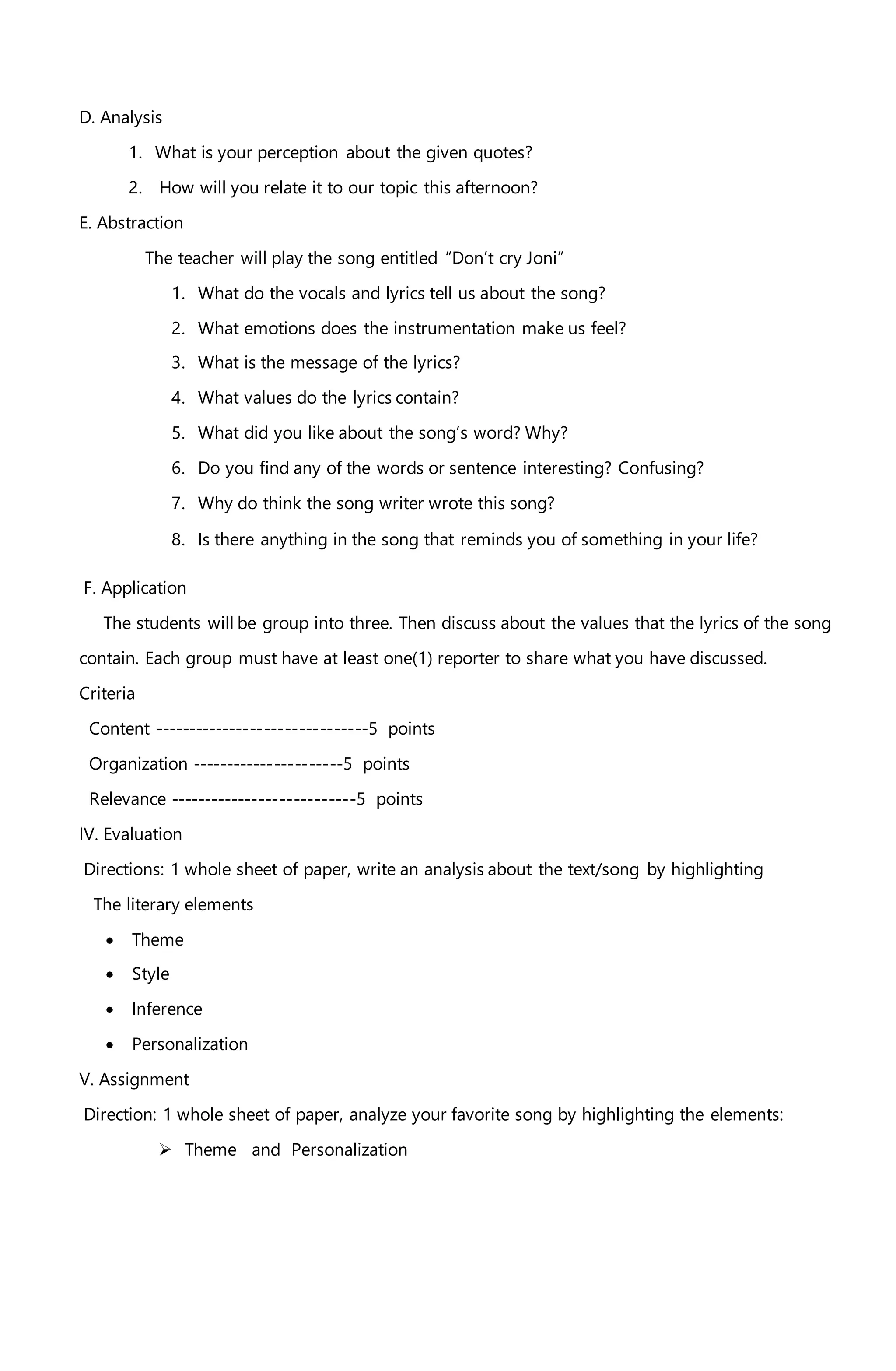 Lyric analysis lp | PDF