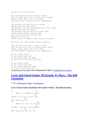 The Kill Guitar Chords