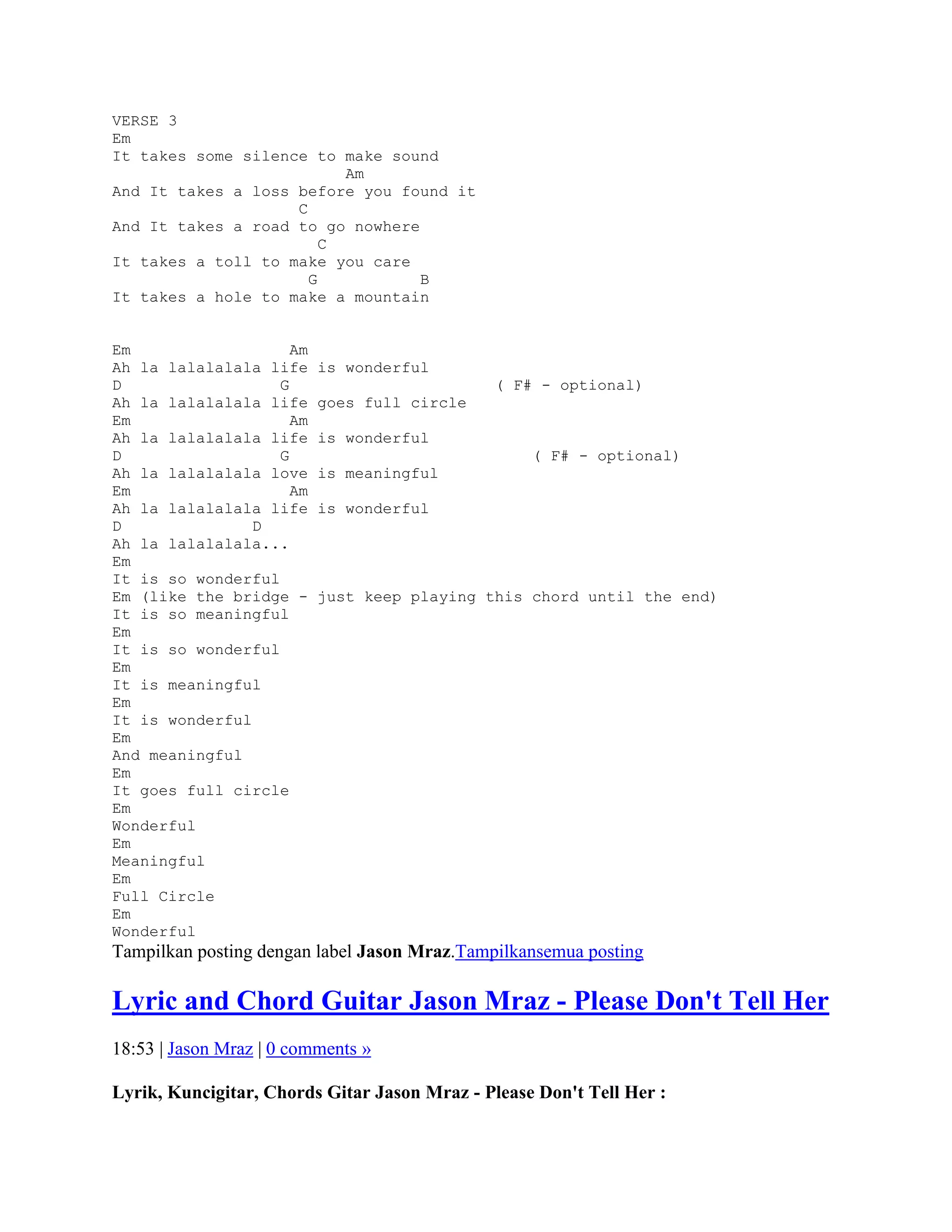 Lyric and chord guitar jason mraz | DOCX