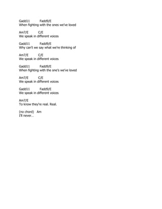 Lyric and chord guitar saosin | DOCX | Rock Music | Music