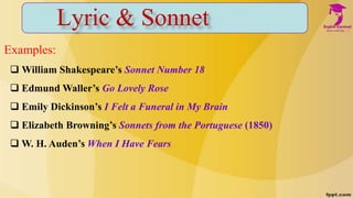 Lyric and sonnet | PPT