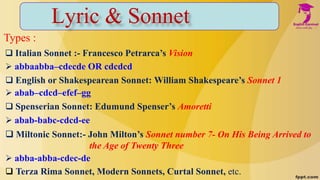 Lyric and sonnet | PPT