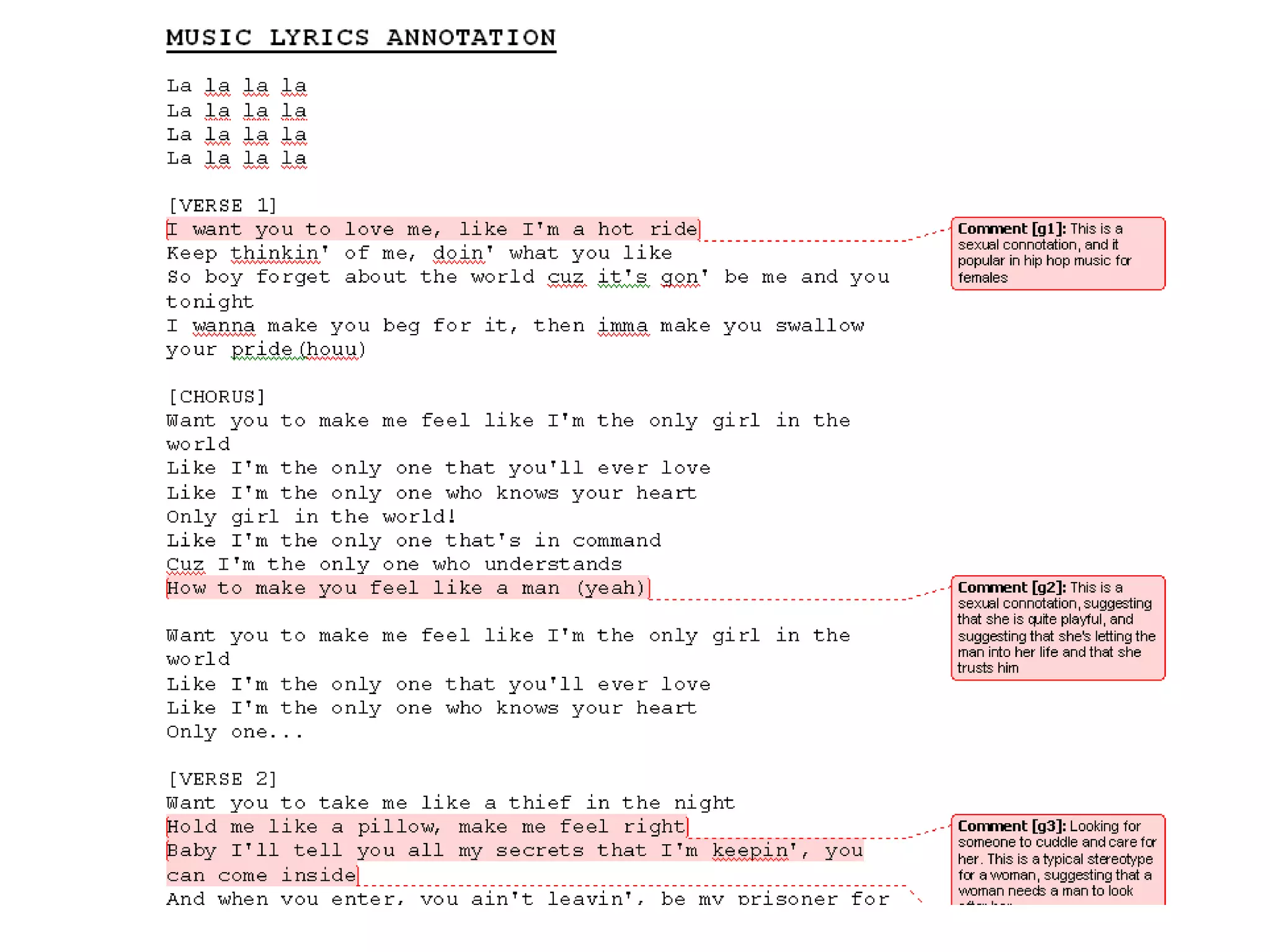 Lyric annotations | PPT