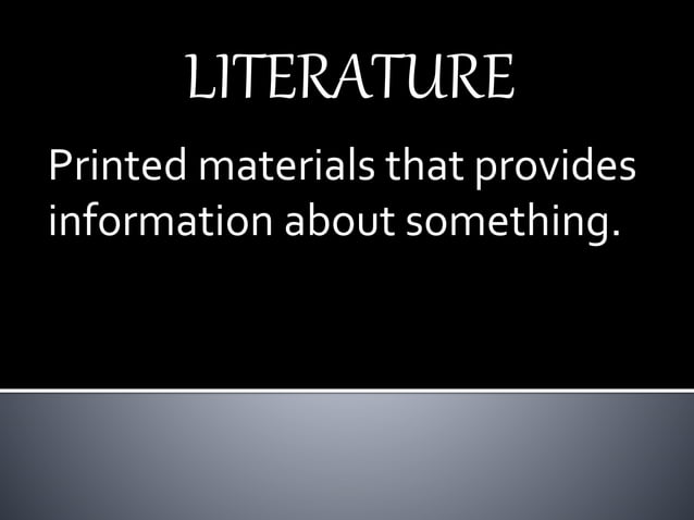 LITERATURE (GRADE 9) | PPTX | Poetry | Books and Literature