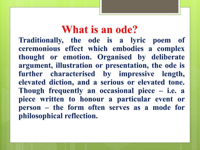 Lyric poem, dramatic monologue & ode types of poetry part i | PPT ...