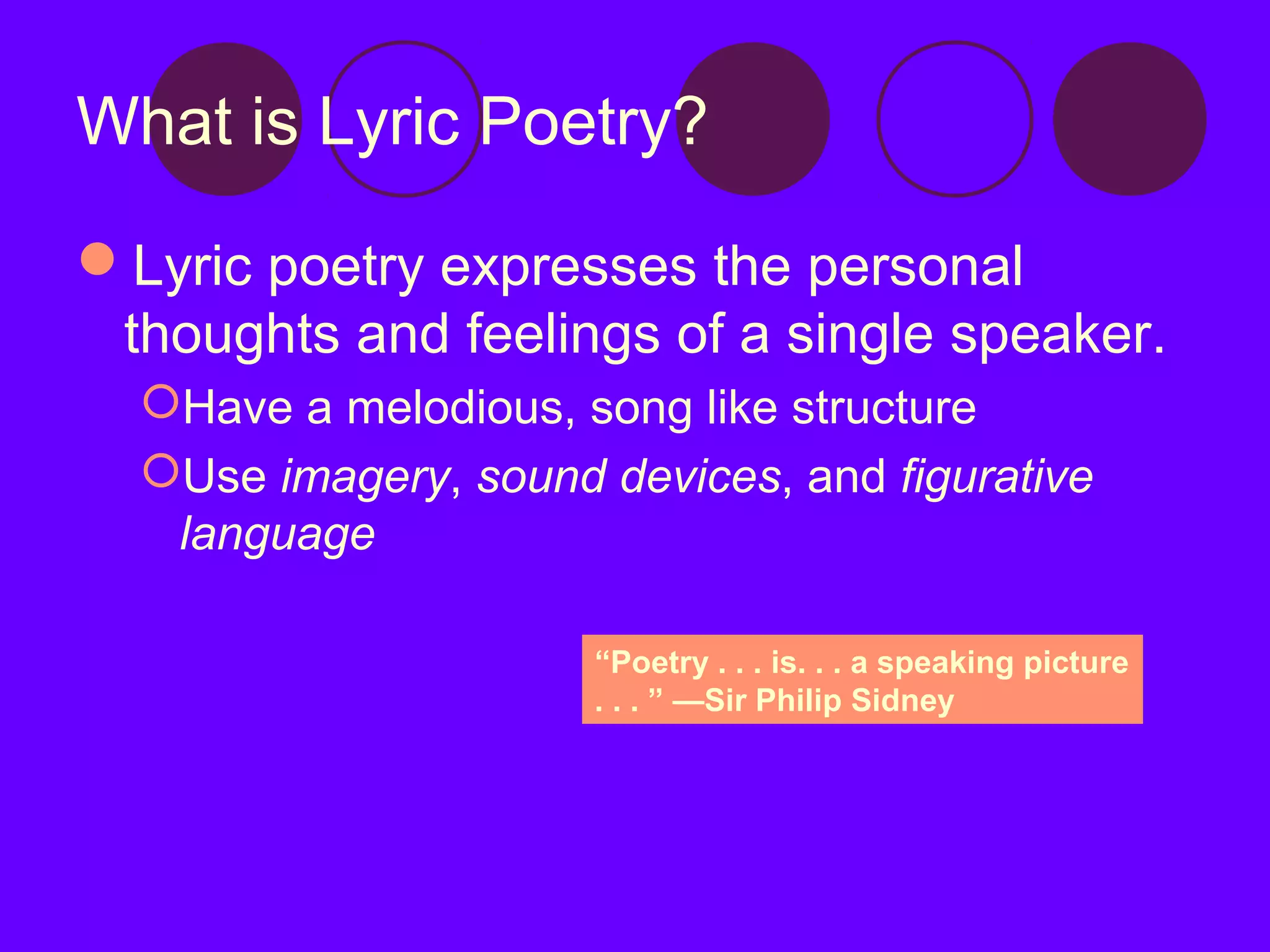 Lyric poetry | PPT