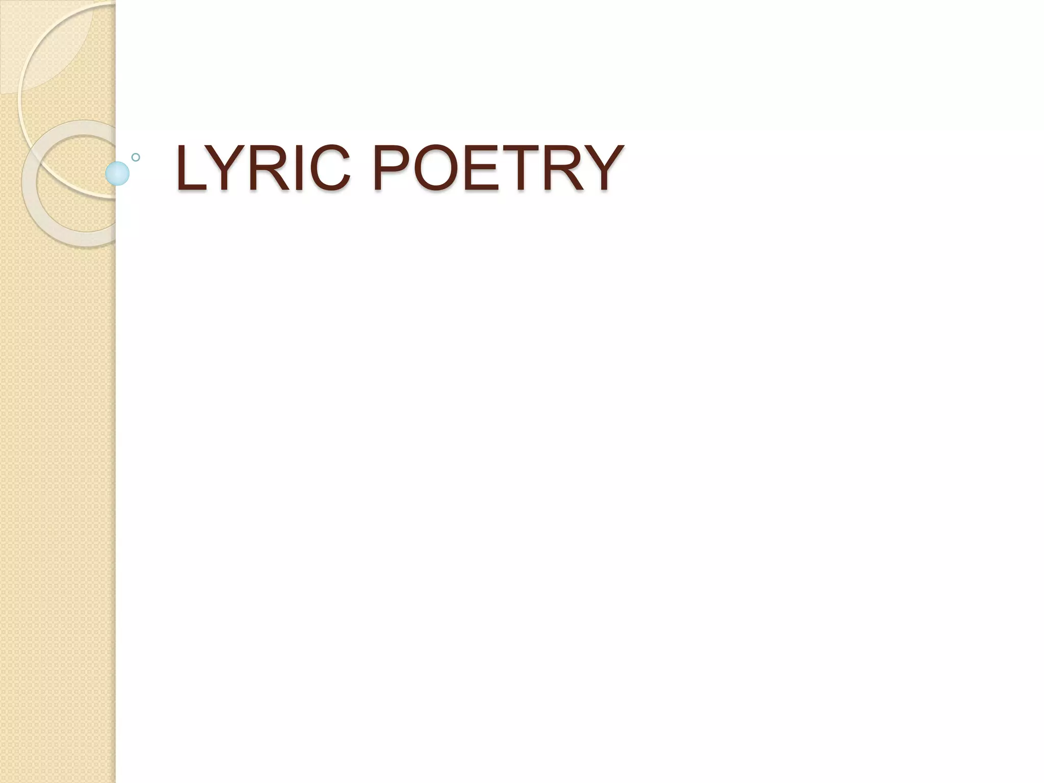 LYRIC POETRY | PPTX