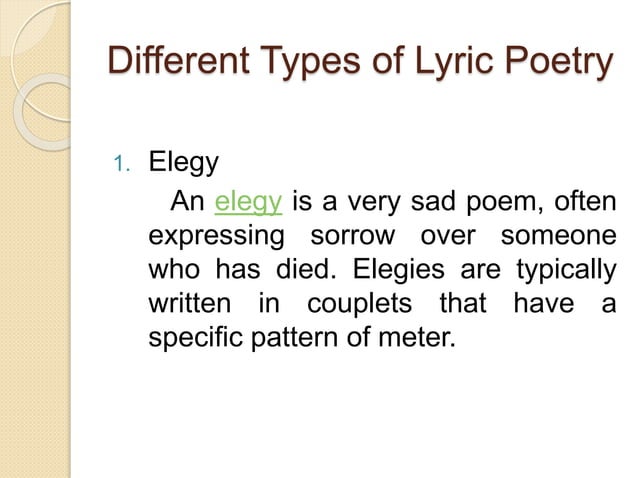 LYRIC POETRY