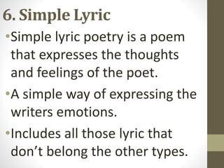 Lyric poetry report | PPTX
