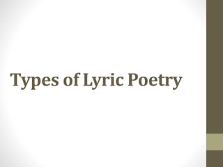 Lyric poetry report | PPTX