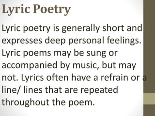 Lyric poetry report | PPT