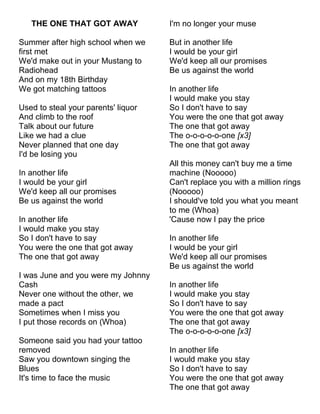 Song Lyrics | DOCX