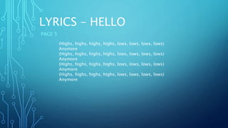 Lyrics Hello presentation | PPTX