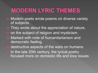 Lyrics in English Literature | PPT