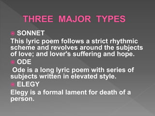 Lyrics in English Literature | PPTX
