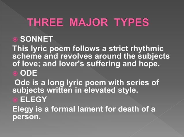 Lyrics in English Literature | PPT