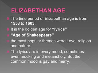 Lyrics in English Literature | PPTX