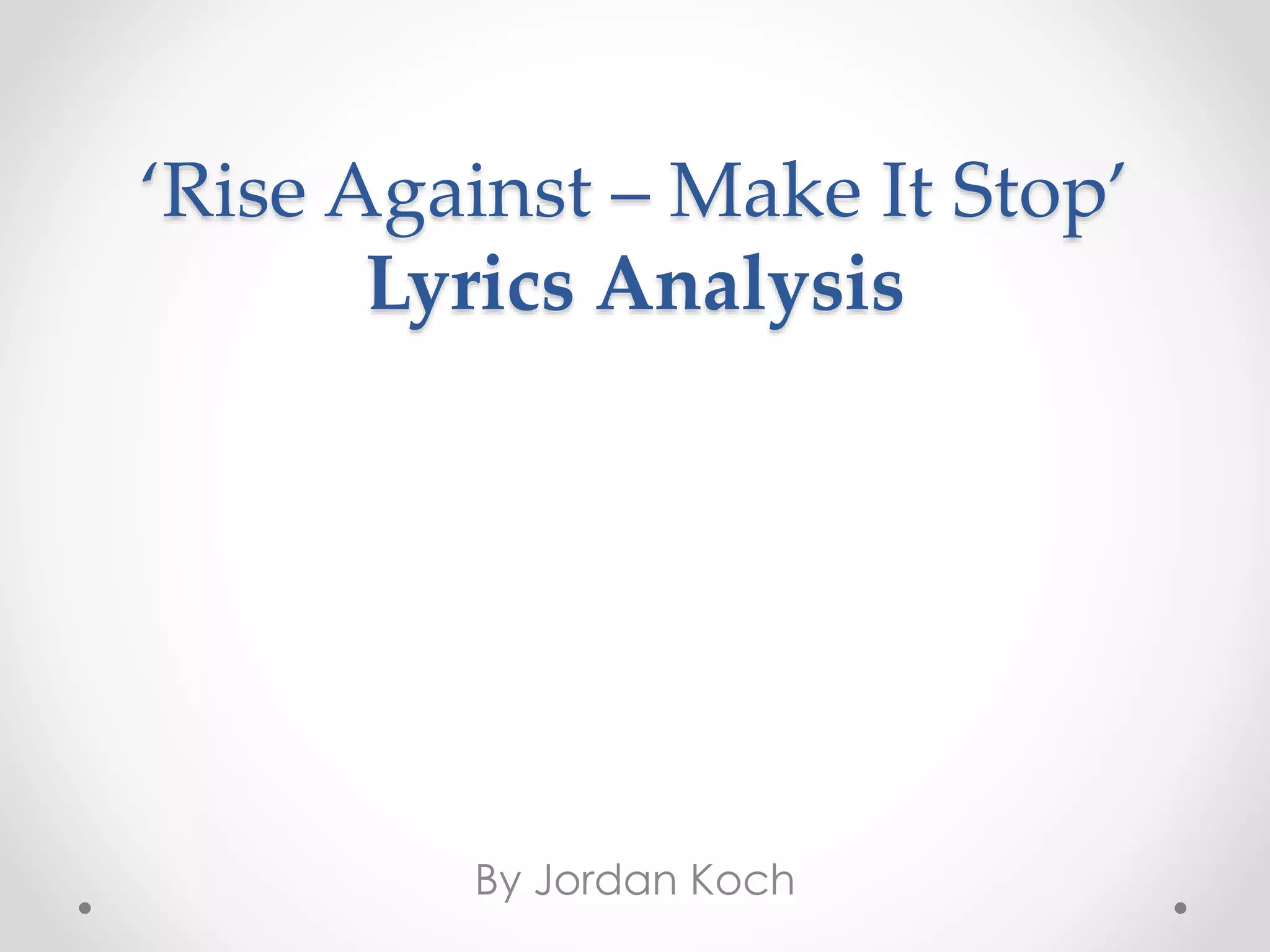 Lyrics analysis | PPTX | Songwriters/Folk | Music