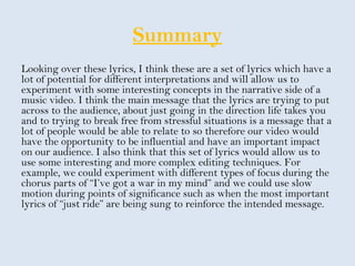 Lyrics Analysis Lana Del Rey Ride | PPT