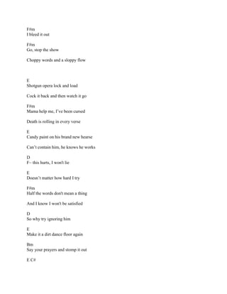 Lyrics and chord guitars linkin park | PDF