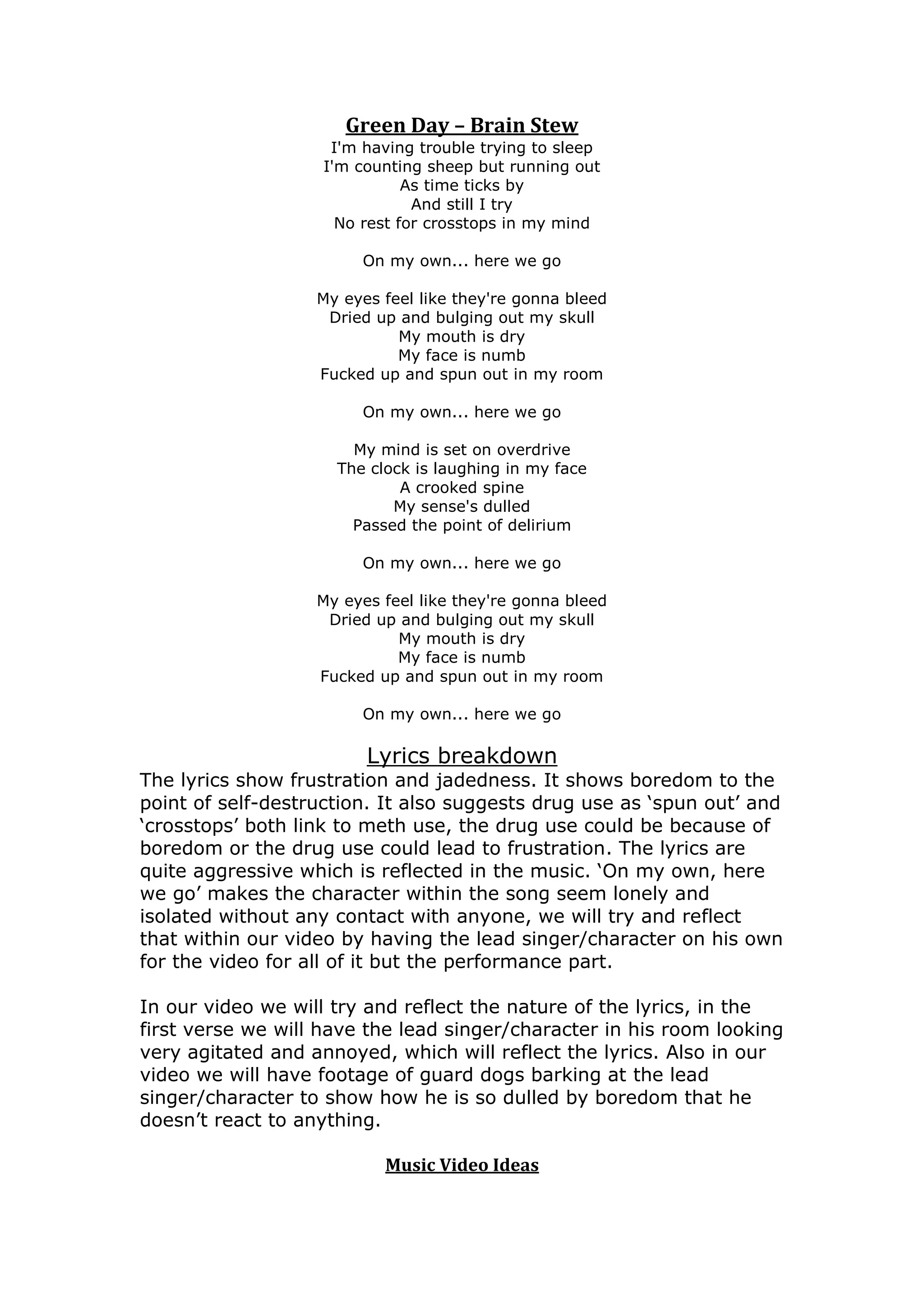 Lyrics breakdown | PDF