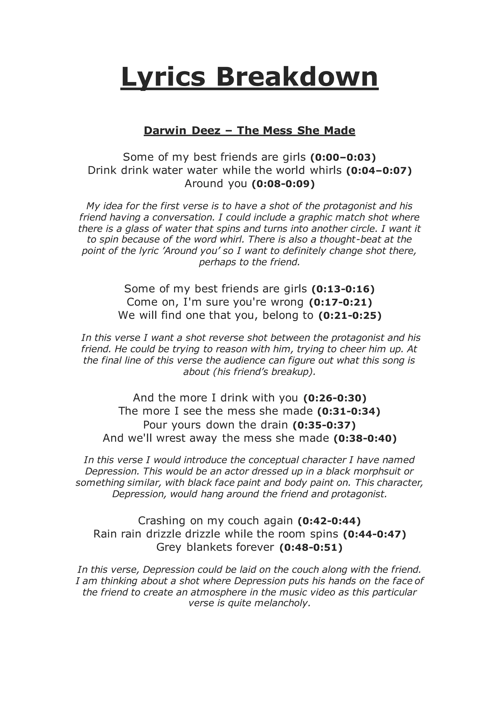 Lyrics breakdown | DOCX