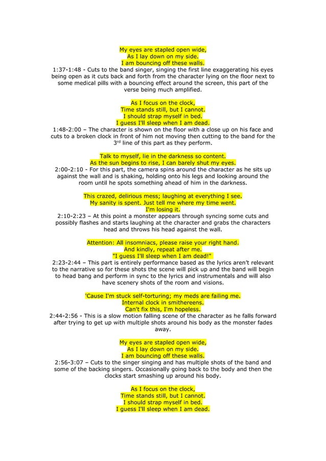 Lyrics Breakdown Pdf