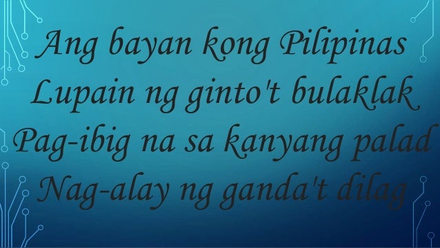 Lyrics of bayan ko